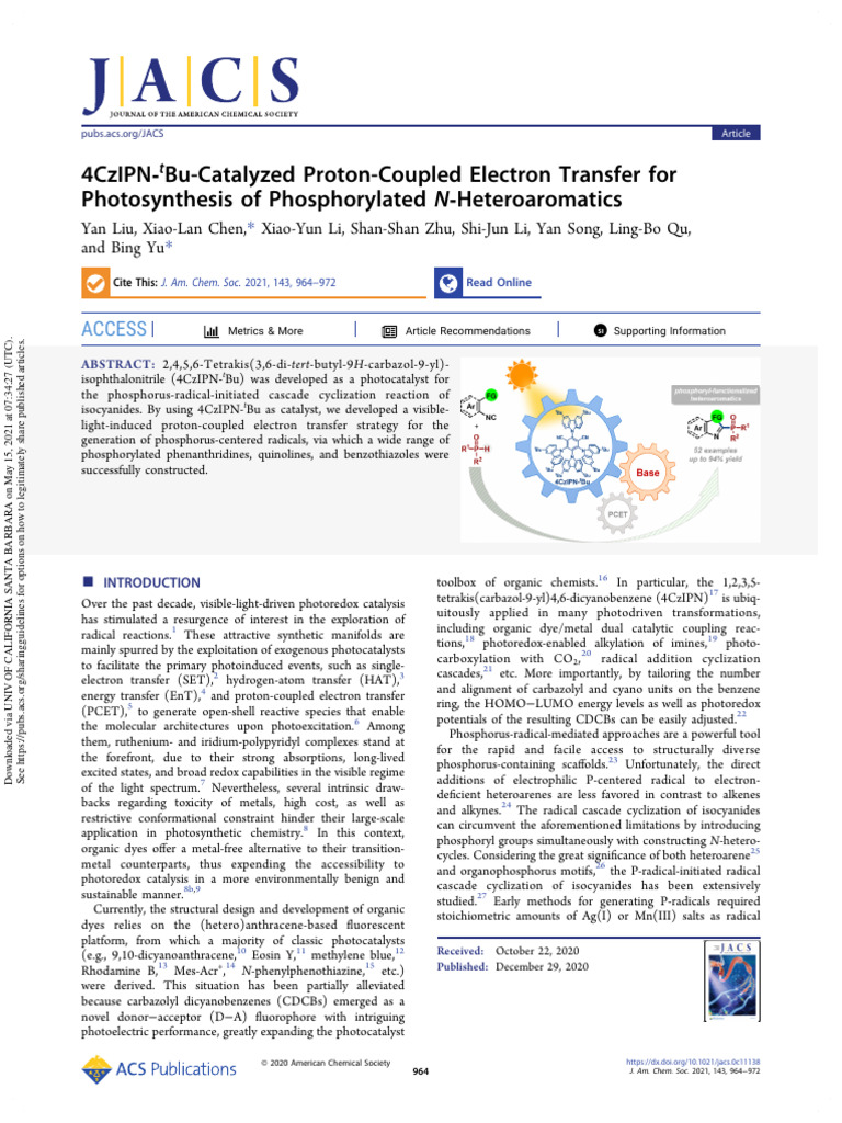 4CzIPN-tBu in Phosphorylated N-Heteroaromatics | PDF | Chemical ...