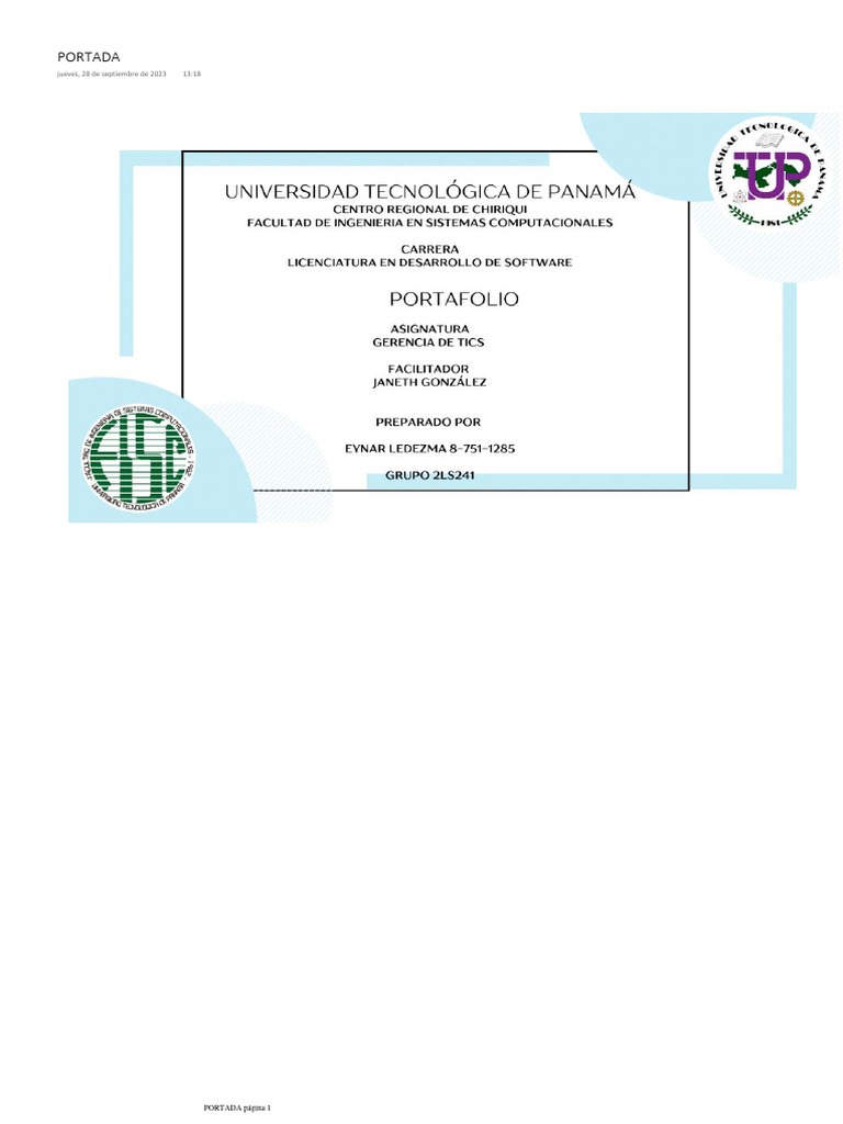 Portafolio de Gerencia de Tics Eynar Ledezma | PDF