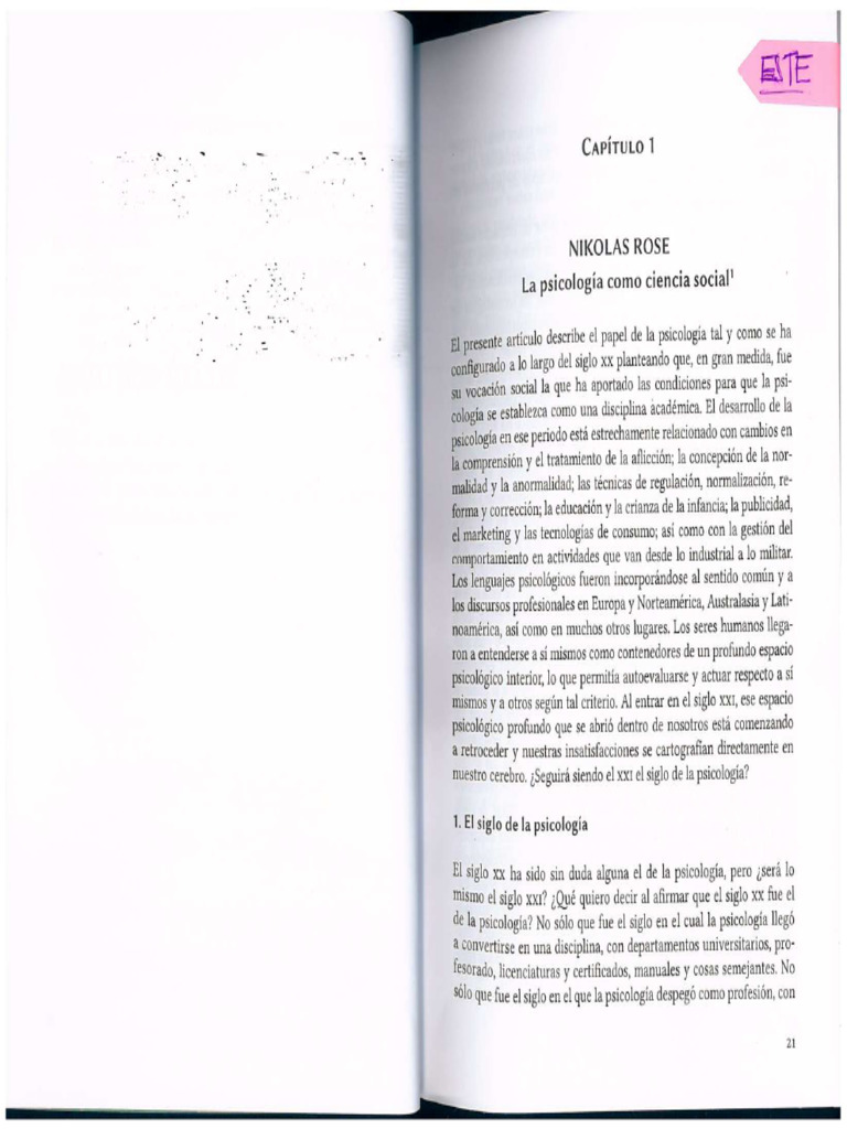 Nikolas Rose - Psicologia Como Ciencia Social | PDF