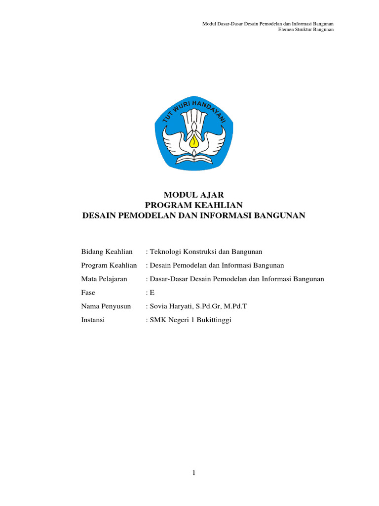 Modul Ajar Dasar-Dasar Desain Pemodelan Dan Informasi Bangunan ... Modul Ajar Dasar-Dasar Desain Pemodelan Dan Informasi Bangunan ...