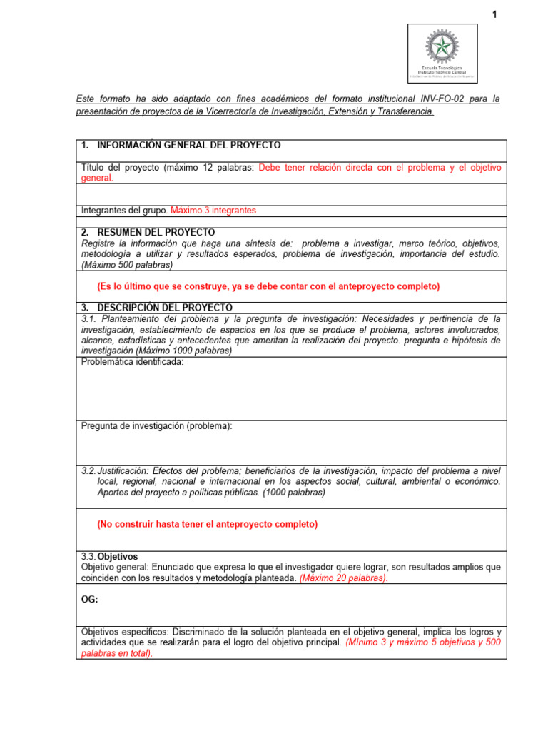 Formato Proyectos FI 2023 Eq1 | PDF | Science