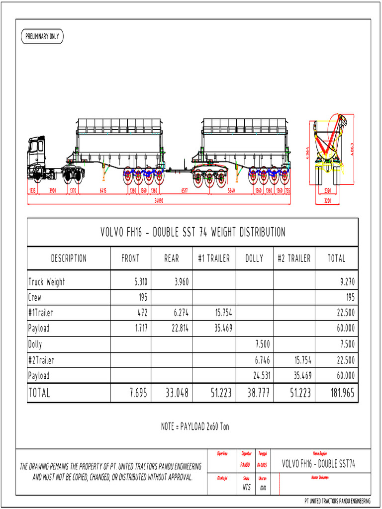 Volvo FH16 Double Tipper Specs | PDF | Motor Vehicle | Land Vehicles