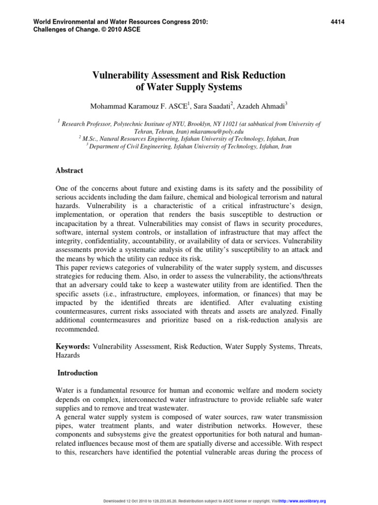 Vulnerability Assessment and Risk Reduct | PDF | Risk | Vulnerability (Computing)