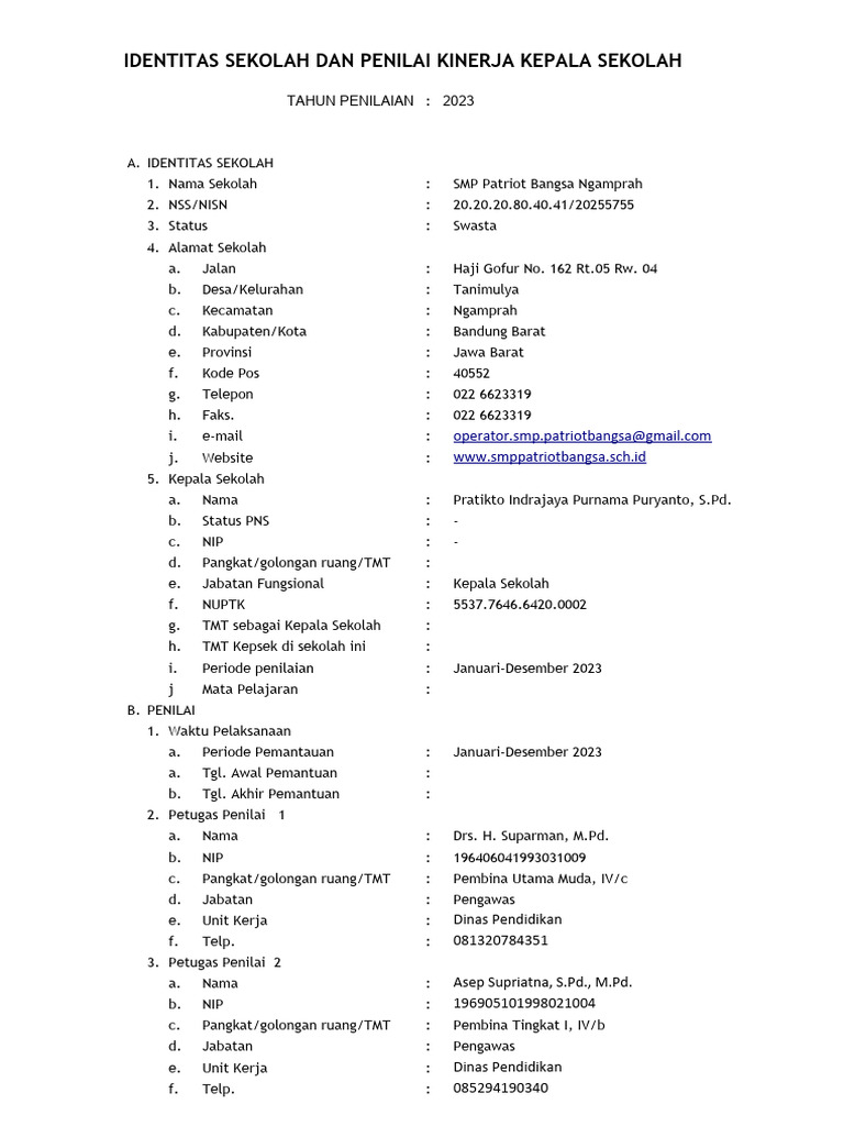 Instrumen Pkks 2023-2 | PDF