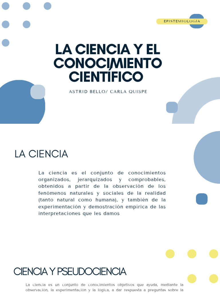 6 La Ciencia Y El Conocimiento Científico Pdf Método Científico