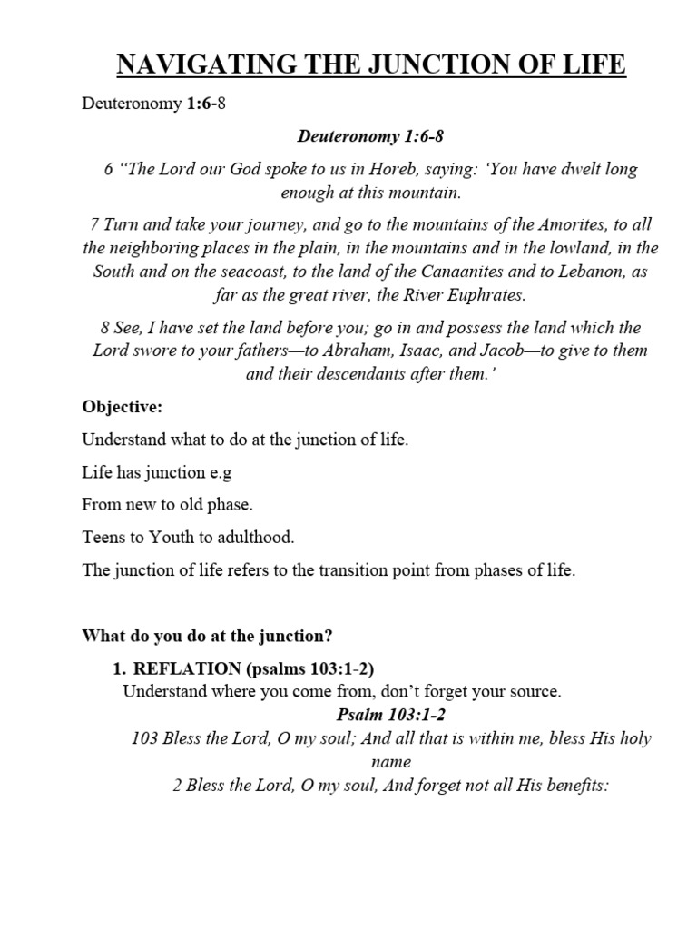 Navigating The Junction of Life | PDF | Prayer | Book Of Genesis