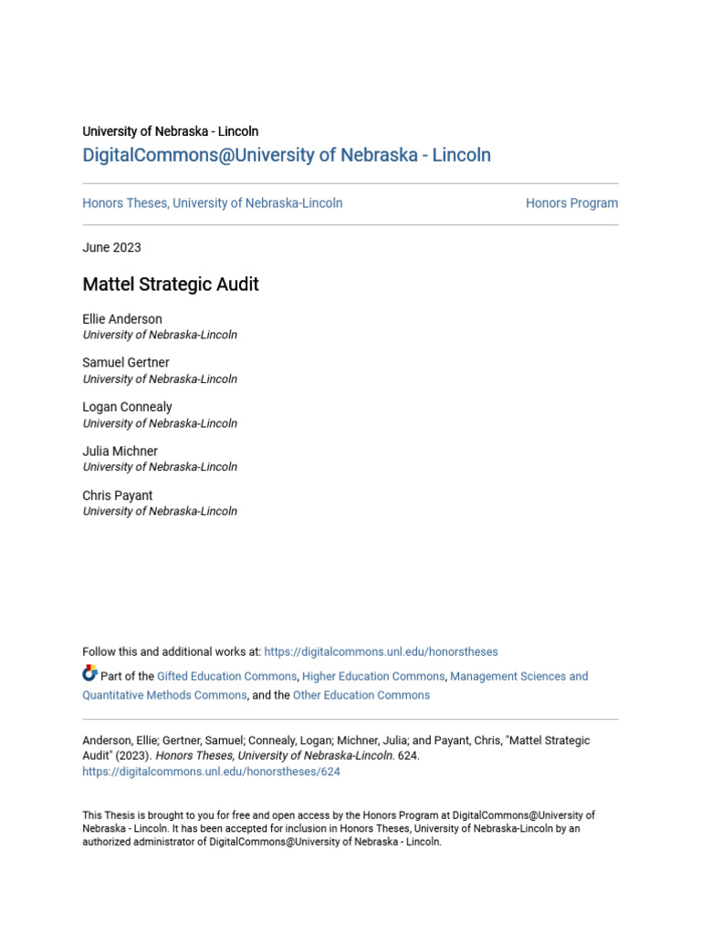 Mattel | PDF | Strategic Management | Barbie