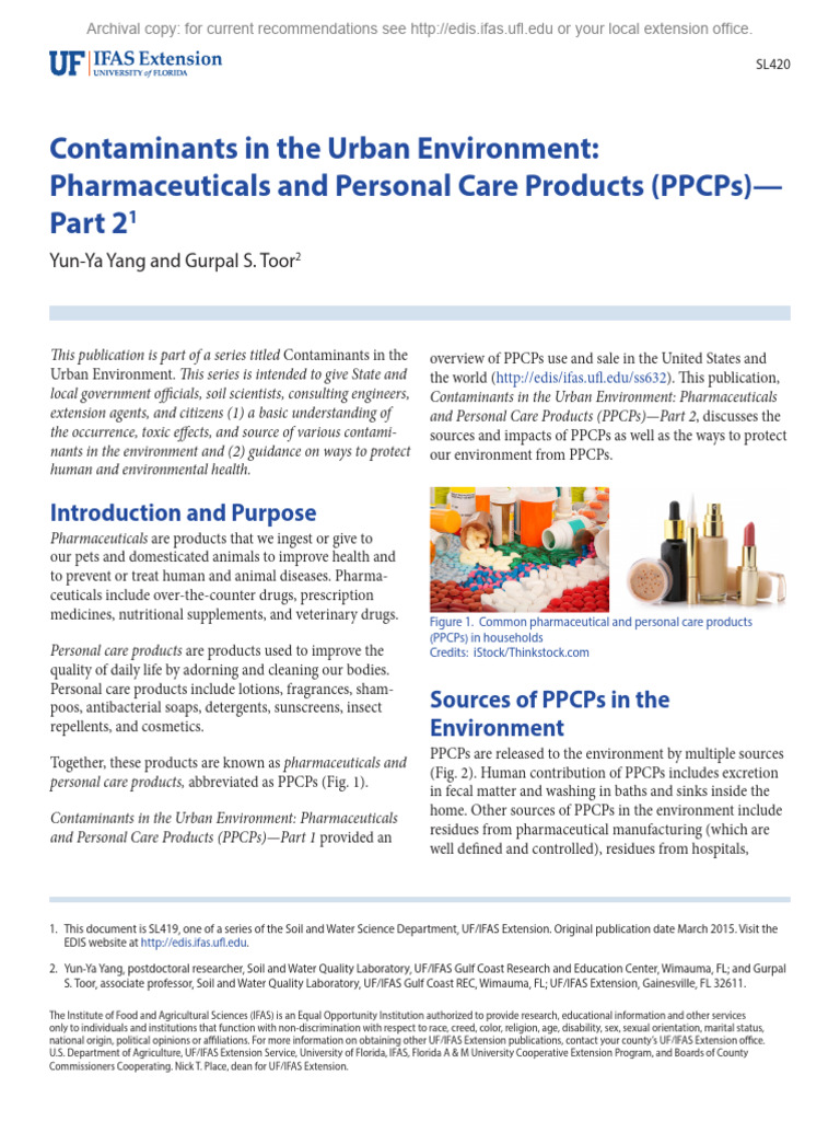 Contaminants in The Urban Environment: Pharmaceuticals and Personal ...