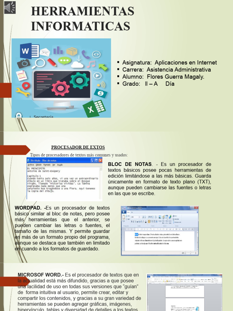 Herramientas Informaticas | PDF | Bases de datos | Procesador de textos