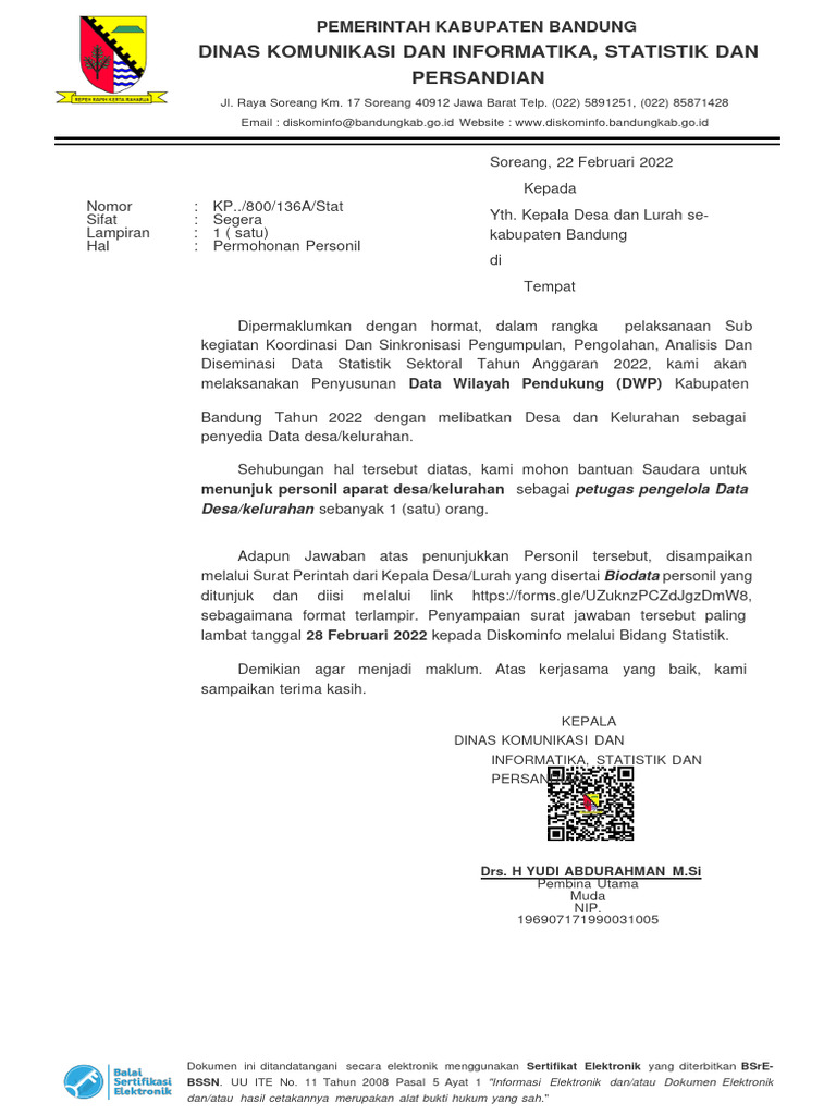 PERMOHONAN PERSONEL DESA UNTUK DWP Revisi | PDF