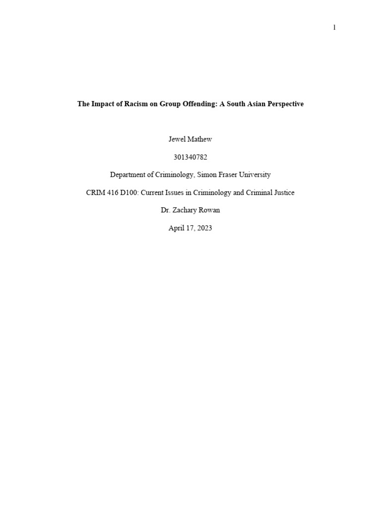 Research Proposal Pdf Adolescence Discrimination And Race Relations