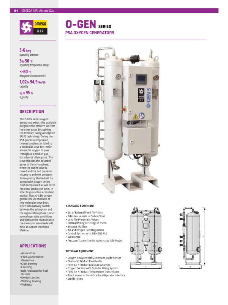 OMEGA AIR - Oxigent Generator - PSA | Download Free PDF | Process ...