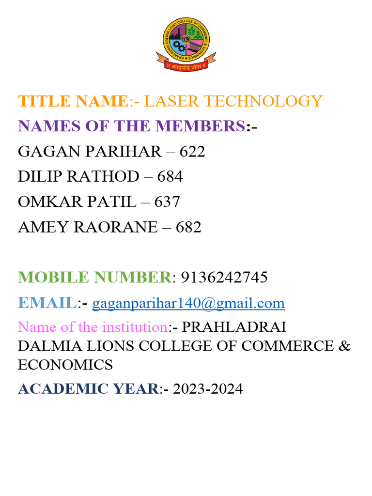 Laser Technology | PDF | Laser | Photon