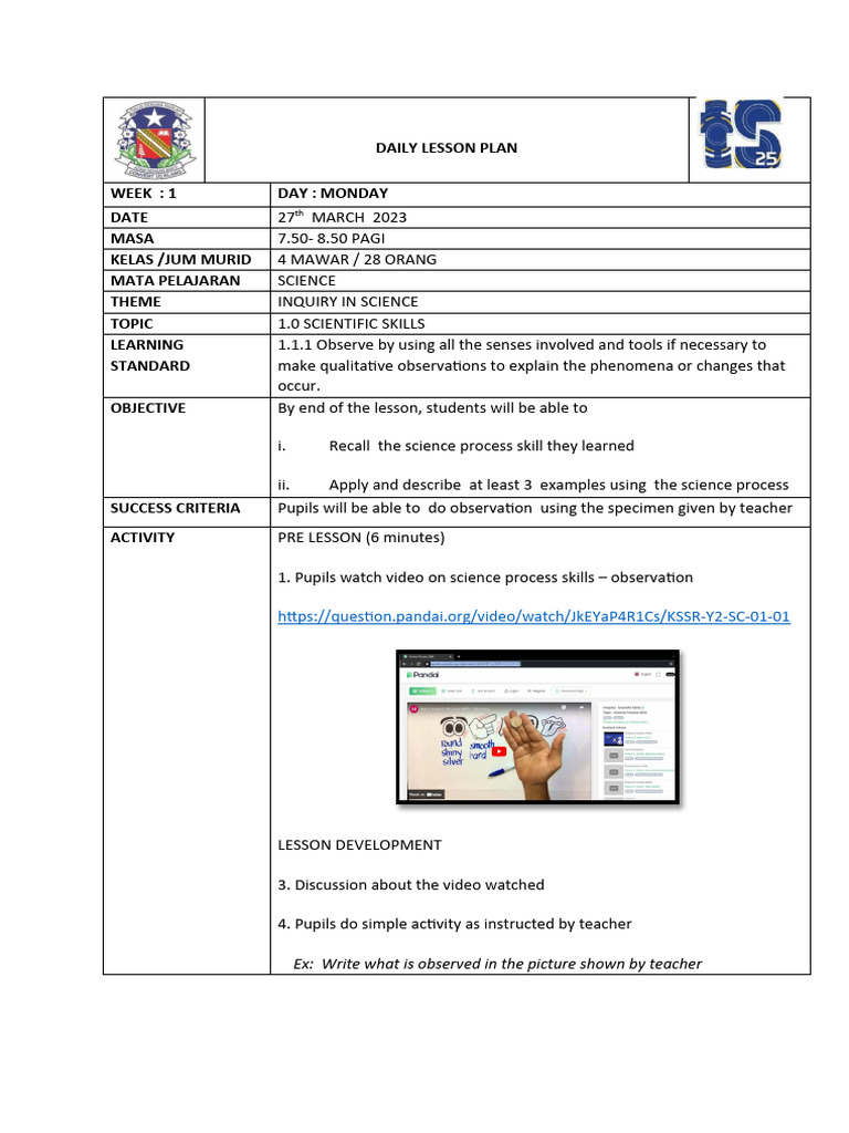 Sample Daily Lesson Plan Science DLP | PDF