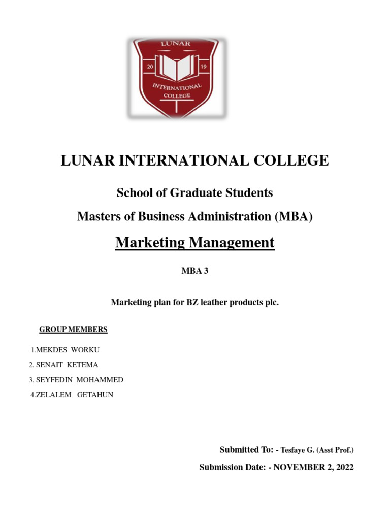 Marketing Plan for BZ Leather Products | PDF | Marketing | Supply Chain