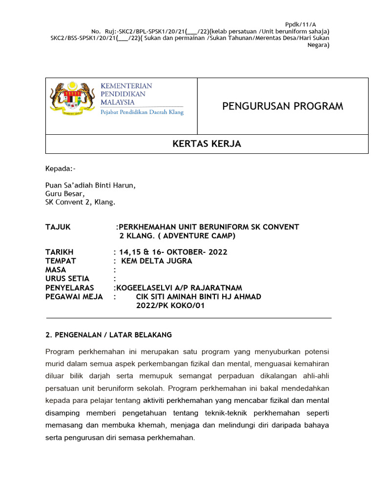 Format Kertas Kerja | PDF