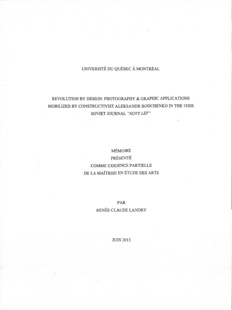 Rodchenko et Novy Lef : Design et Propagande | PDF