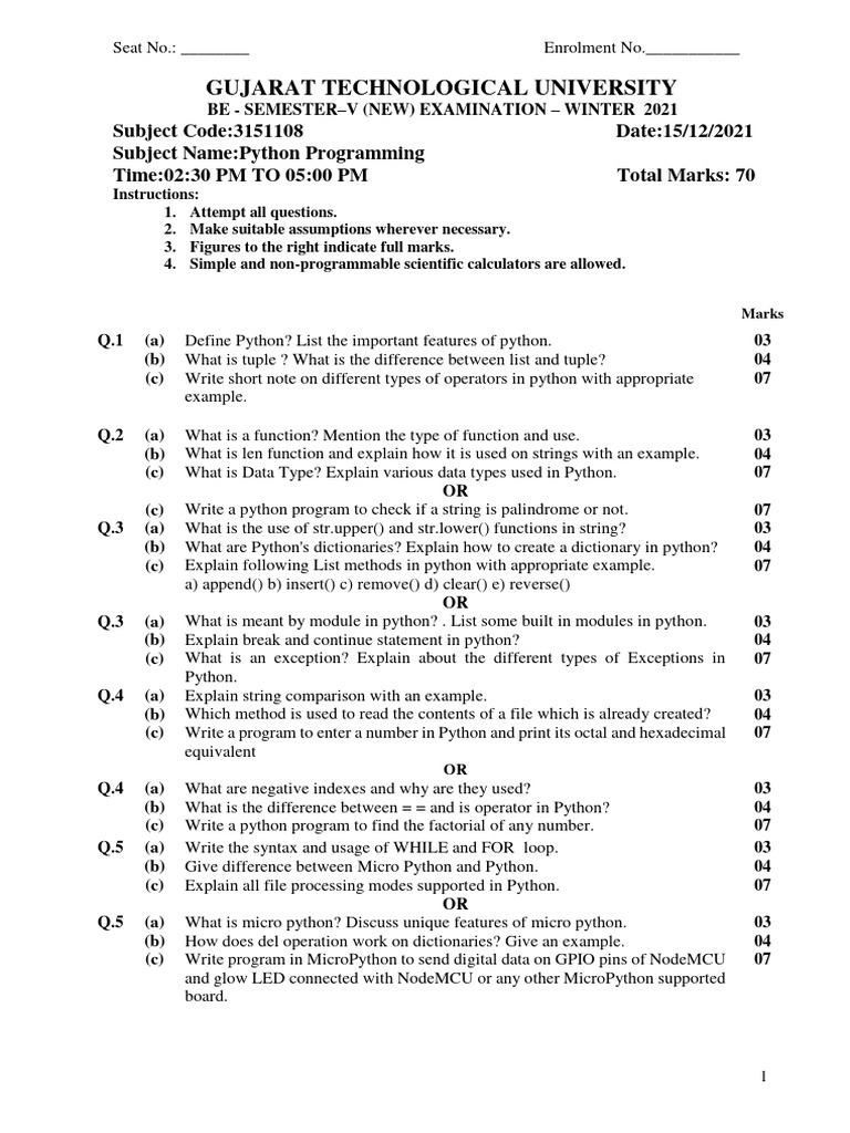 Be Winter 2021 | Download Free PDF | Python (Programming Language ...