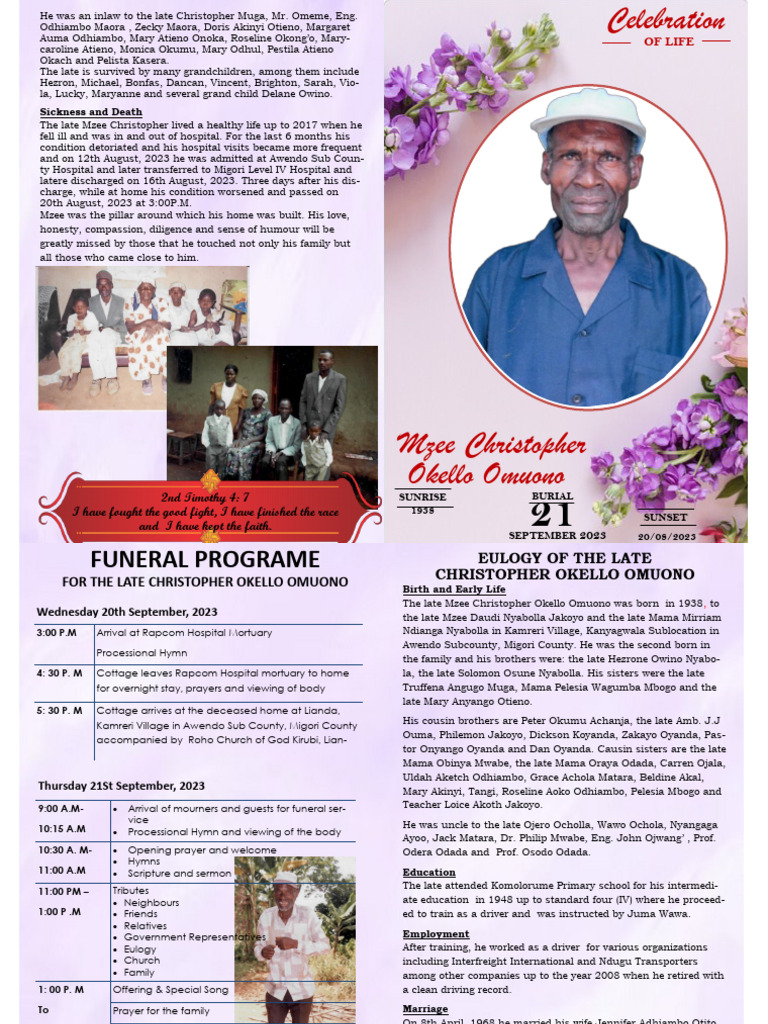 Funeral Program | PDF | Traditions | Cultural Aspects Of Death
