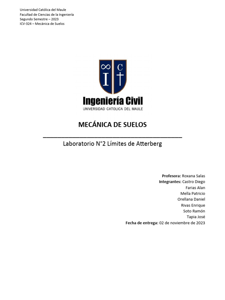 Limites de Attenberg | PDF | Mecánica de suelos | Física Aplicada e ...
