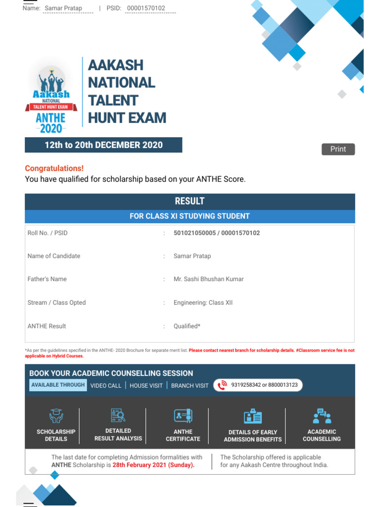 Scholarships Exam | PDF | Fee