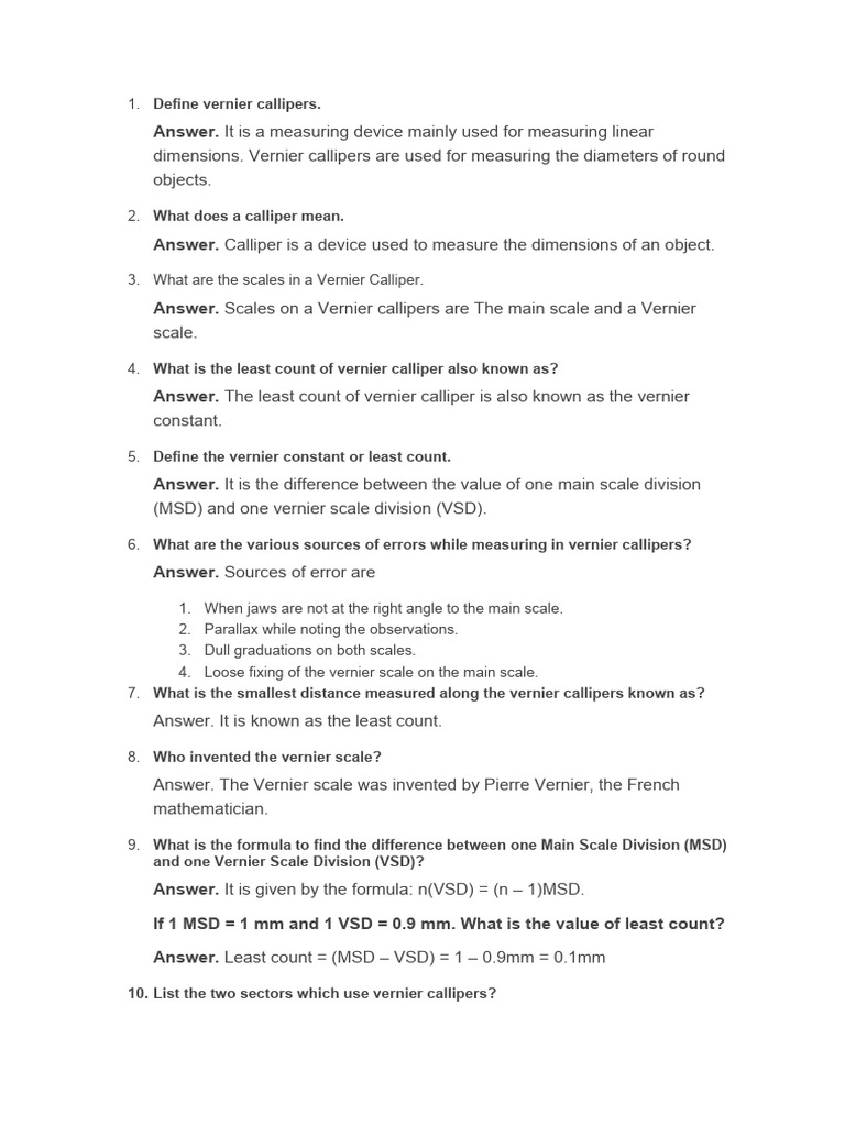Understanding Vernier Calipers and Constants | PDF | Metrology