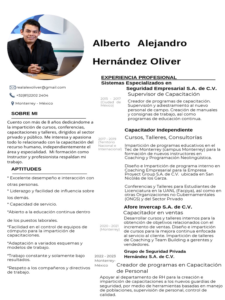 CV Alberto Alejandro Hernandez Oliver | PDF | Programación ...
