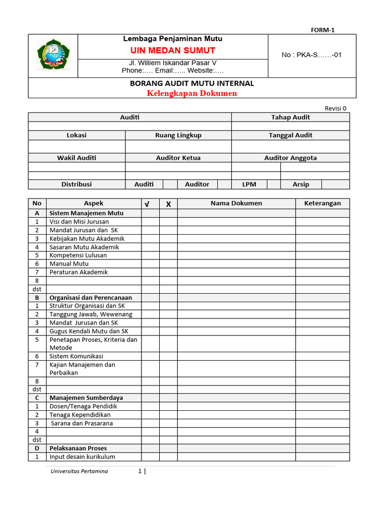 Form 1 - Kelengkapan Dokumen | PDF | Bisnis | Karier & Perkembangan