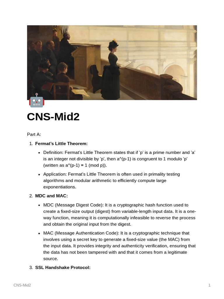 CNS Mid2 | PDF | Key (Cryptography) | Cryptography