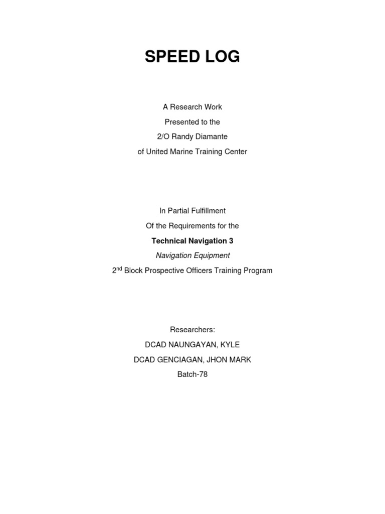 Speed Log Written Report | PDF | Electromagnetic Induction | Electromagnetism