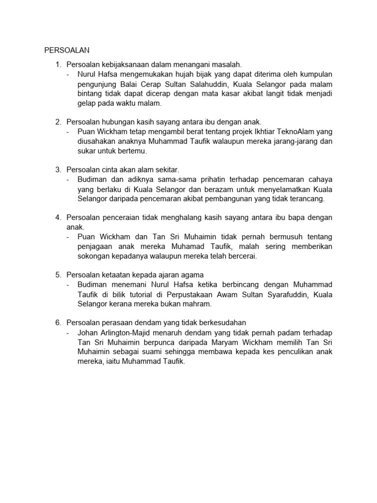 Persoalan Dalam Novel Bimasakti Menari | PDF