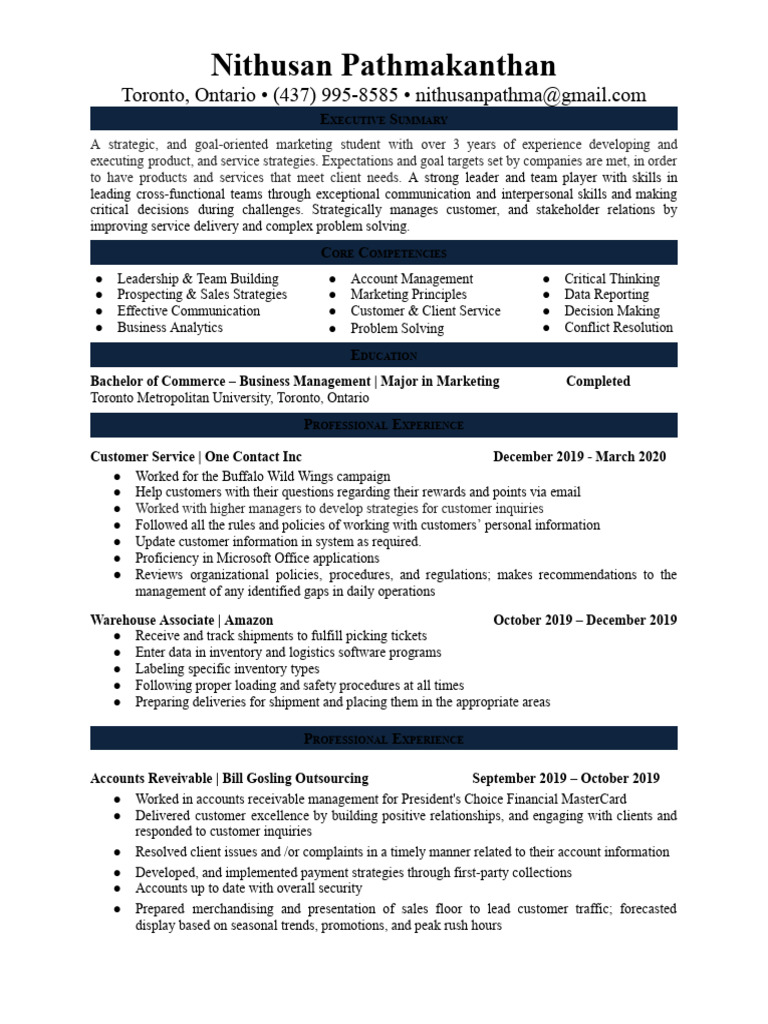 2023 Example Resume | PDF | Marketing | Logistics