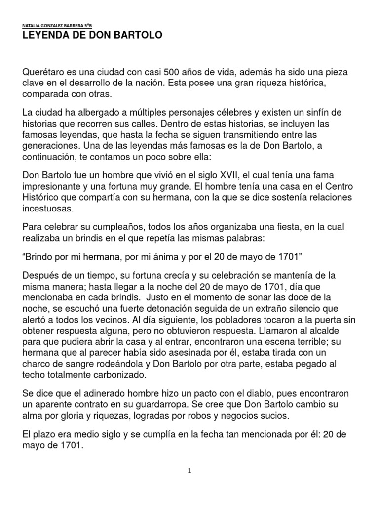 Leyenda de Don Bartolo | PDF