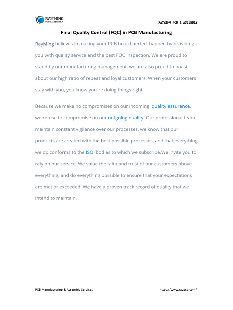 Final Quality Control (FQC) in PCB Manufacturing | PDF | Printed ...