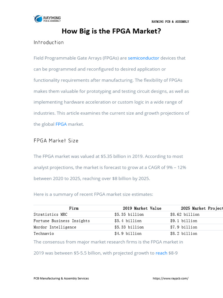 How Big Is The FPGA Market | PDF | Field Programmable Gate Array ...