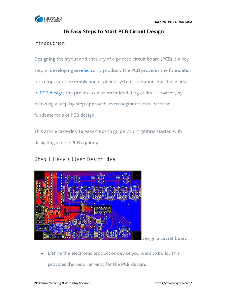 16 Easy Steps To Start PCB Circuit Design | PDF | Printed Circuit Board ...