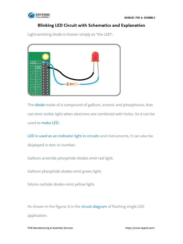Blinking LED Circuit With Schematics and Explanation | PDF | Electronic Circuits | Electrical ...