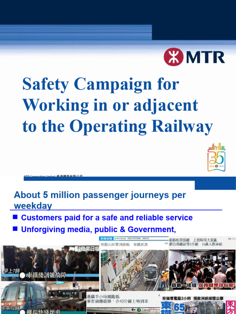Safety Campaign For Working in or Adjacent To The Operating Railway ...