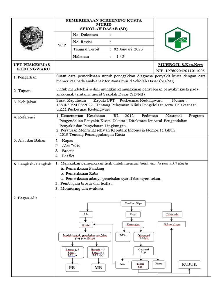 Sop Screening Kusta SD | PDF