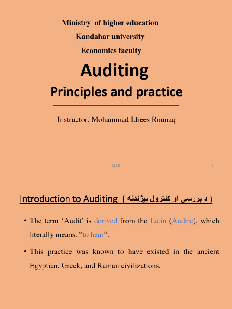Chapter 1 Introduction To Auditing | PDF | Audit | Accounting