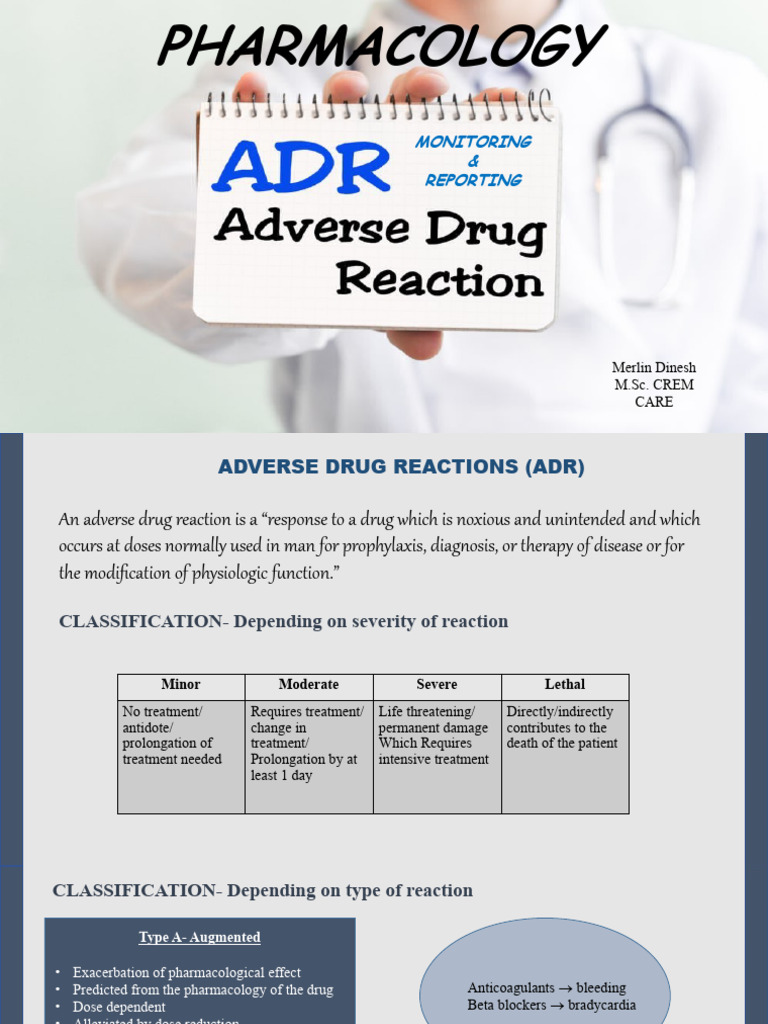 ADR, Monitoring& Reporting | PDF | Pharmacovigilance | Pharmaceutical ...