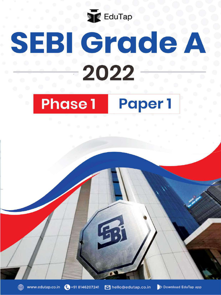 SEBI Grade A 2022 PH 1 Paper 1 Memory Based Paper Lyst8478 | PDF