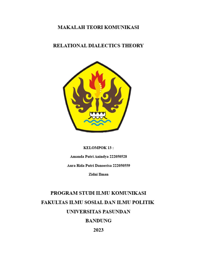 Makalah Relational Dialectics Theory Pdf