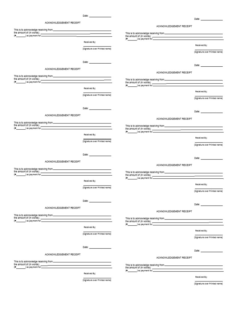 Acknowledgement Receipt Template | PDF | Receipt | Supply Chain Management