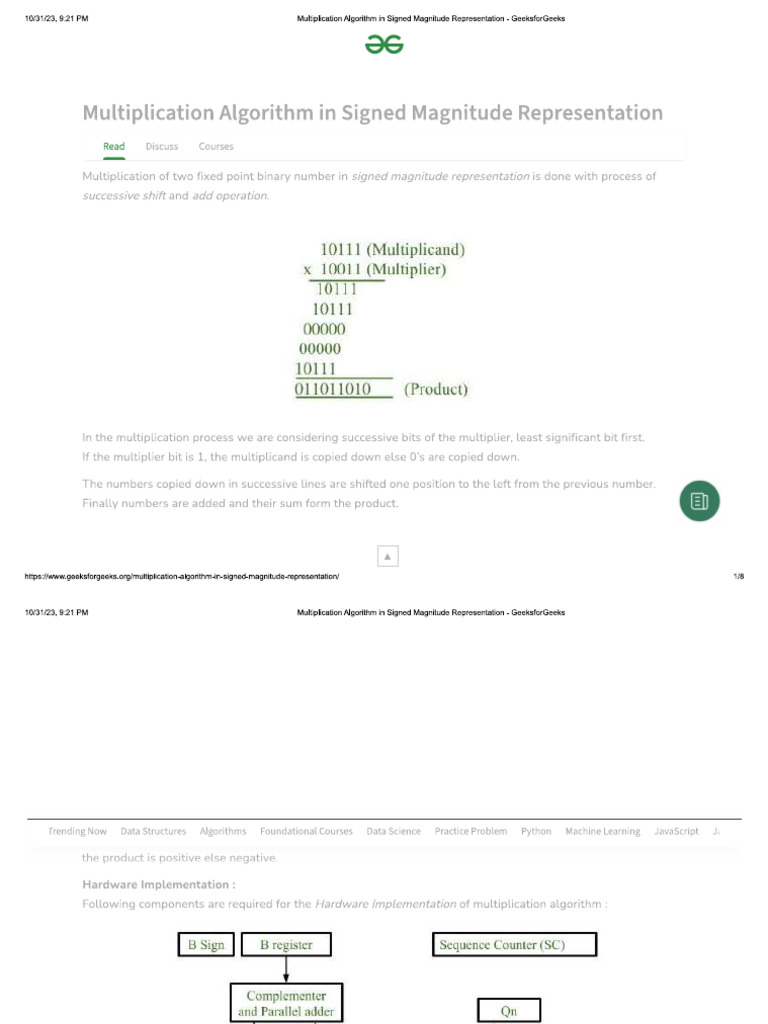 Sigand Operand Multiplication | PDF
