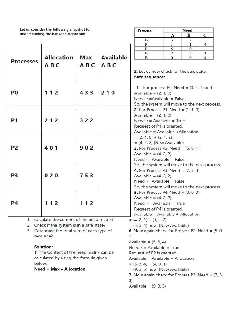 Bankers Algo Safe Sequence | PDF | Algorithms | Applied Mathematics