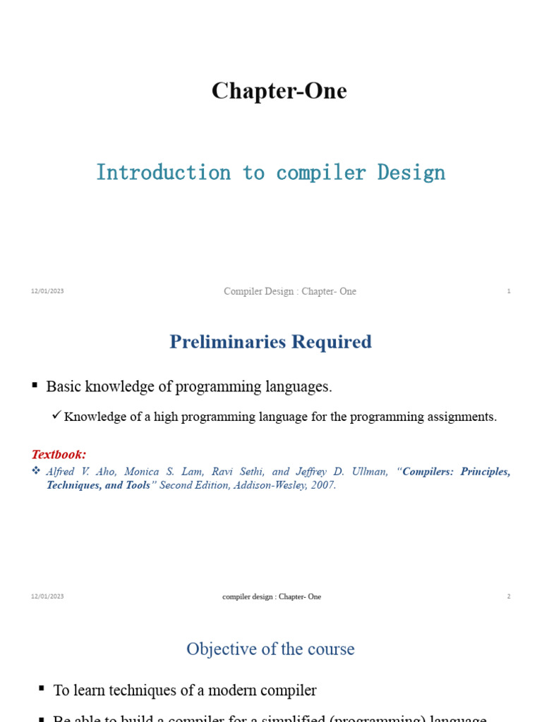 001chapter One - Introduction To Compiler Design | PDF | Compiler ...