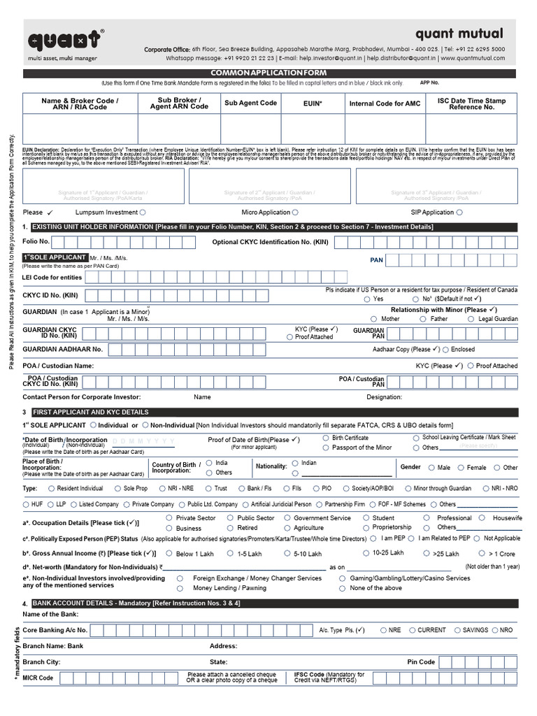 Common Application Forms | PDF | Cheque | Investing