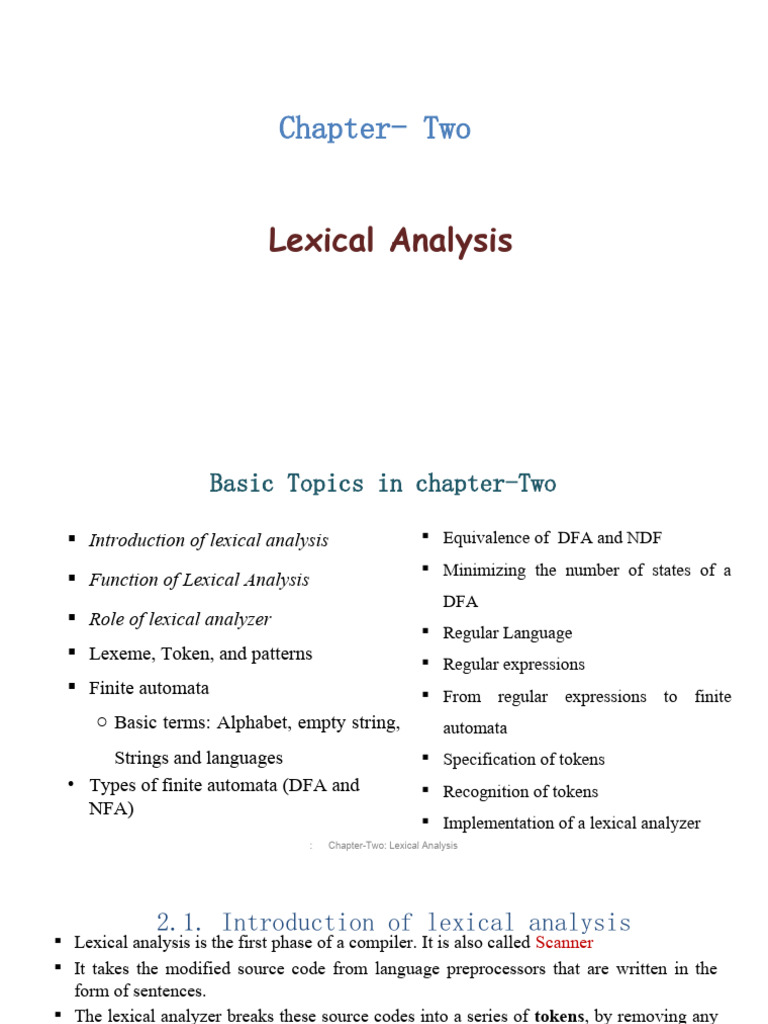 002chapter 2 - Lexical Analysis | PDF | Parsing | Linguistics
