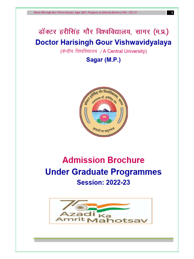 Admission Brochure 2022 23 Ug Programme Pdf University And College
